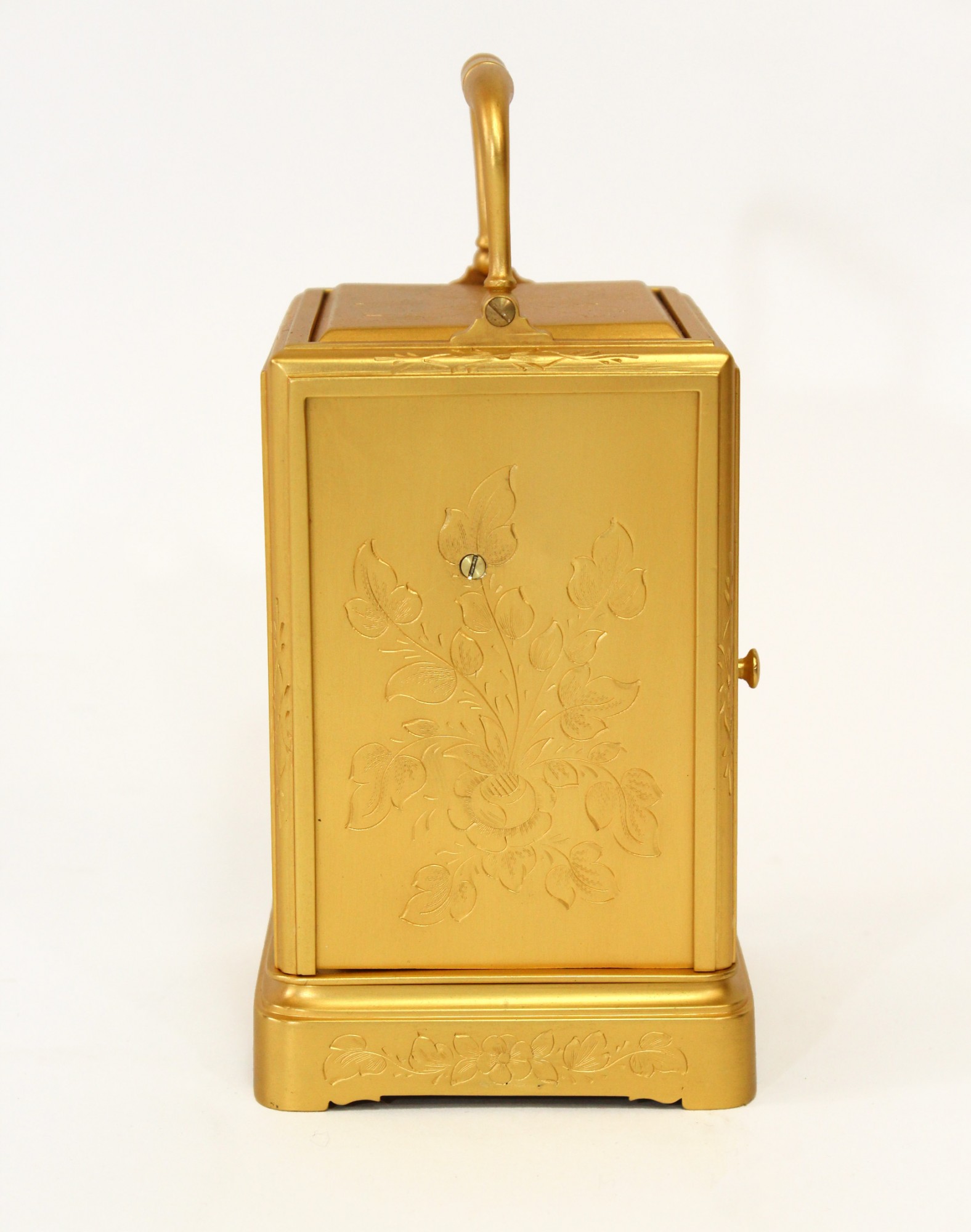 Engraved Carriage Clock with Centre Seconds - Carlton Clocks