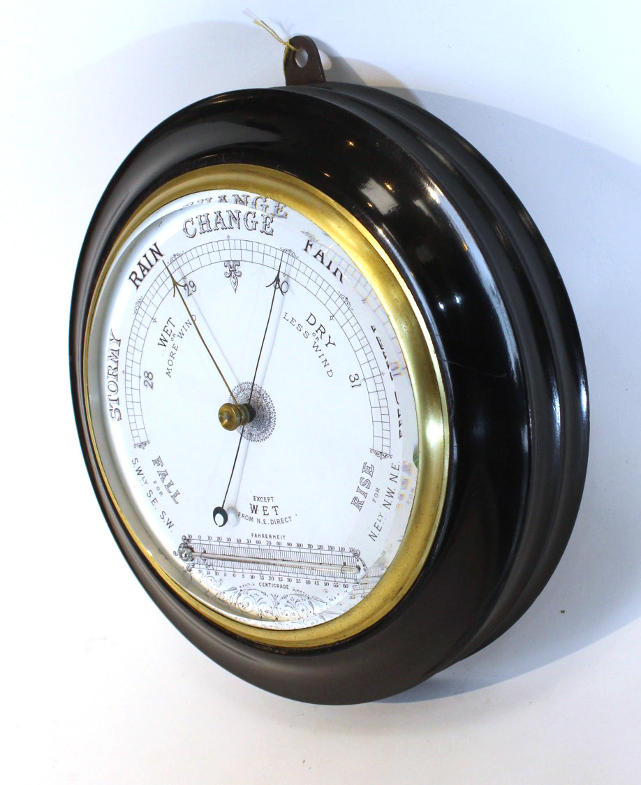 Ebonised Aneroid Barometer - Carlton Clocks