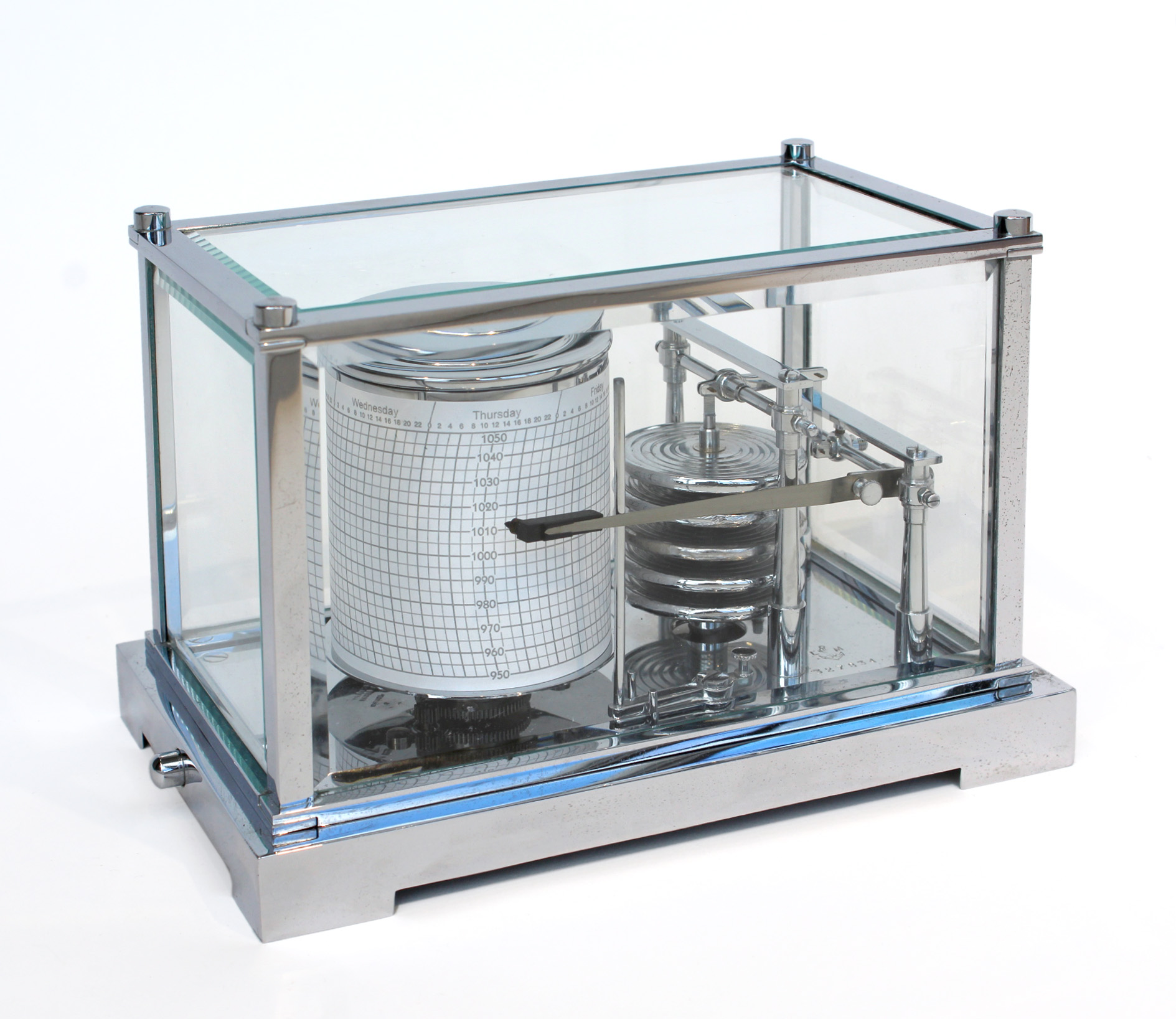 Small Chrome Barograph by Léon Maxant - Carlton Clocks
