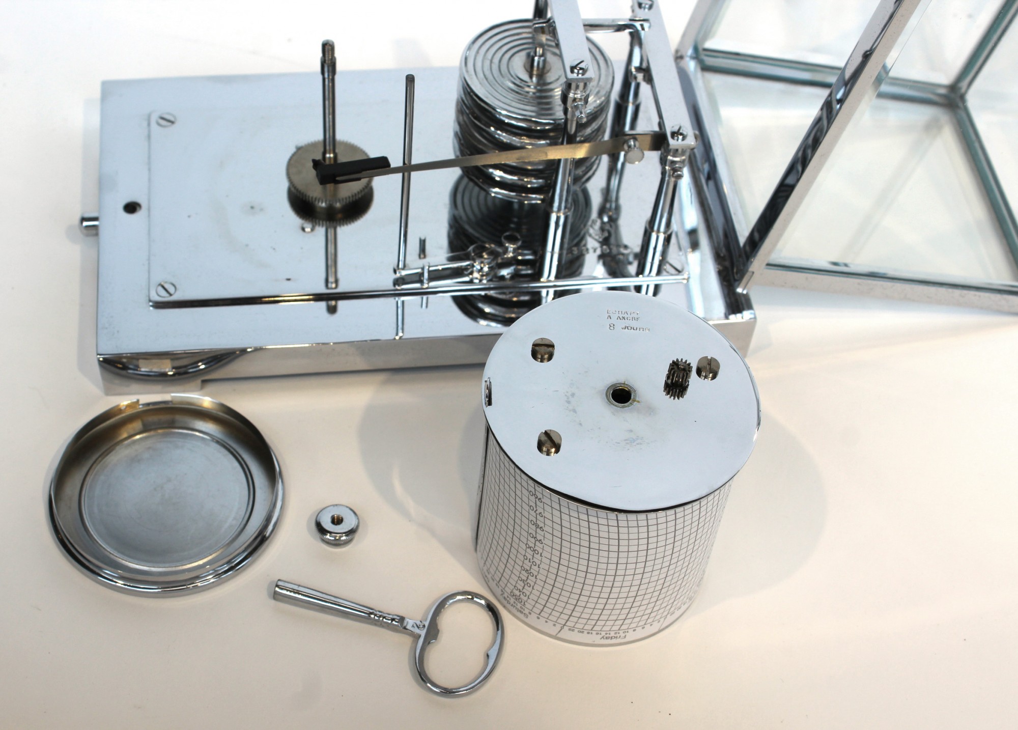 Small Chrome Barograph by Léon Maxant - Carlton Clocks