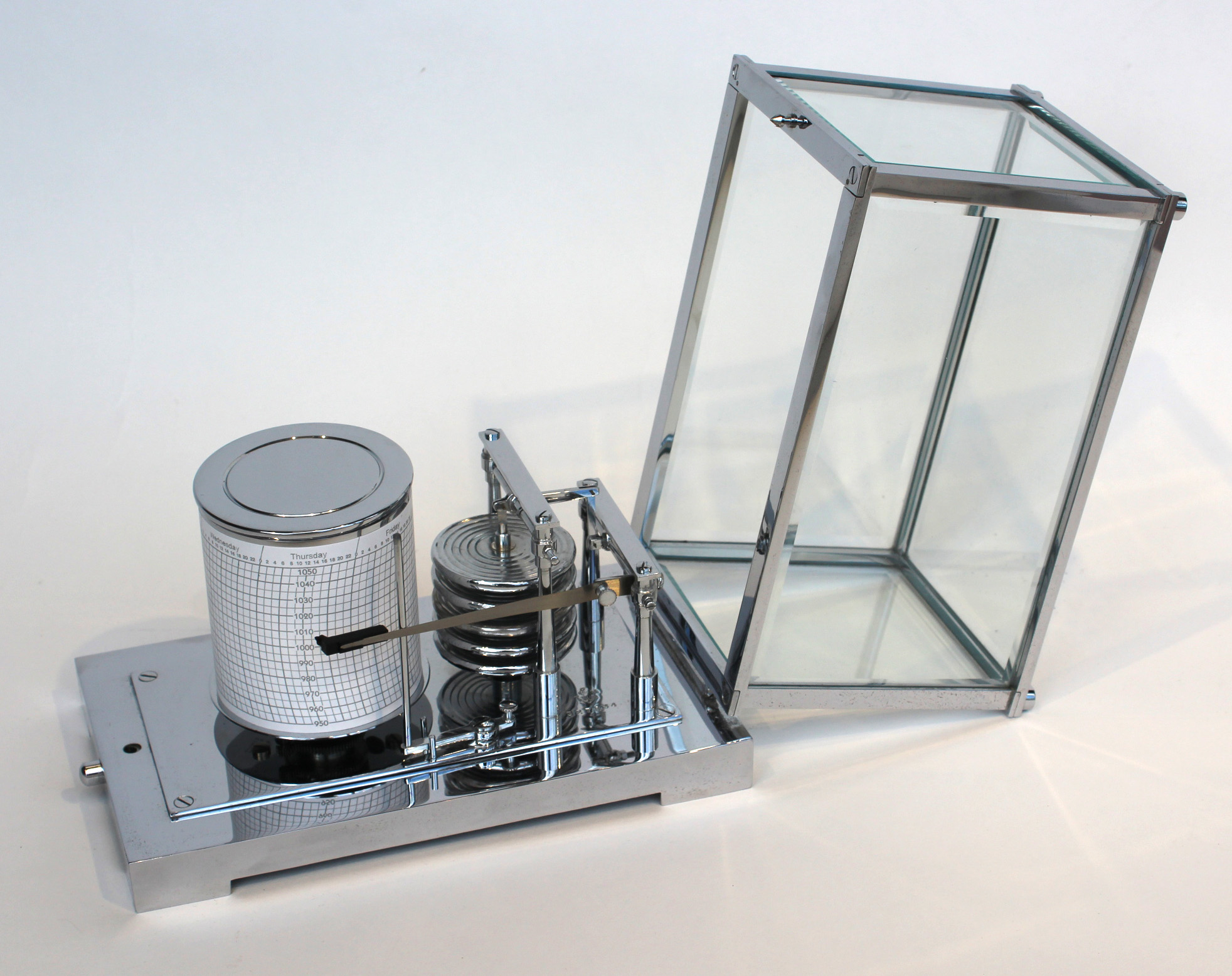 Small Chrome Barograph by Léon Maxant - Carlton Clocks