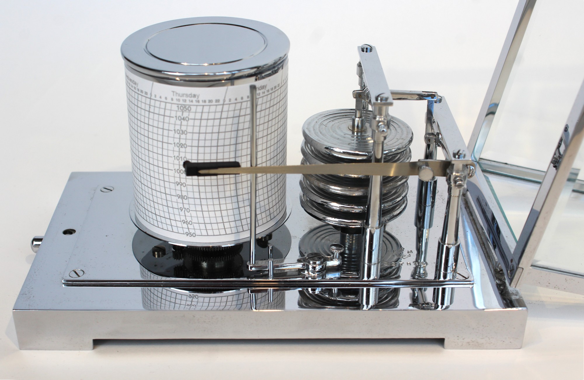 Small Chrome Barograph by Léon Maxant - Carlton Clocks