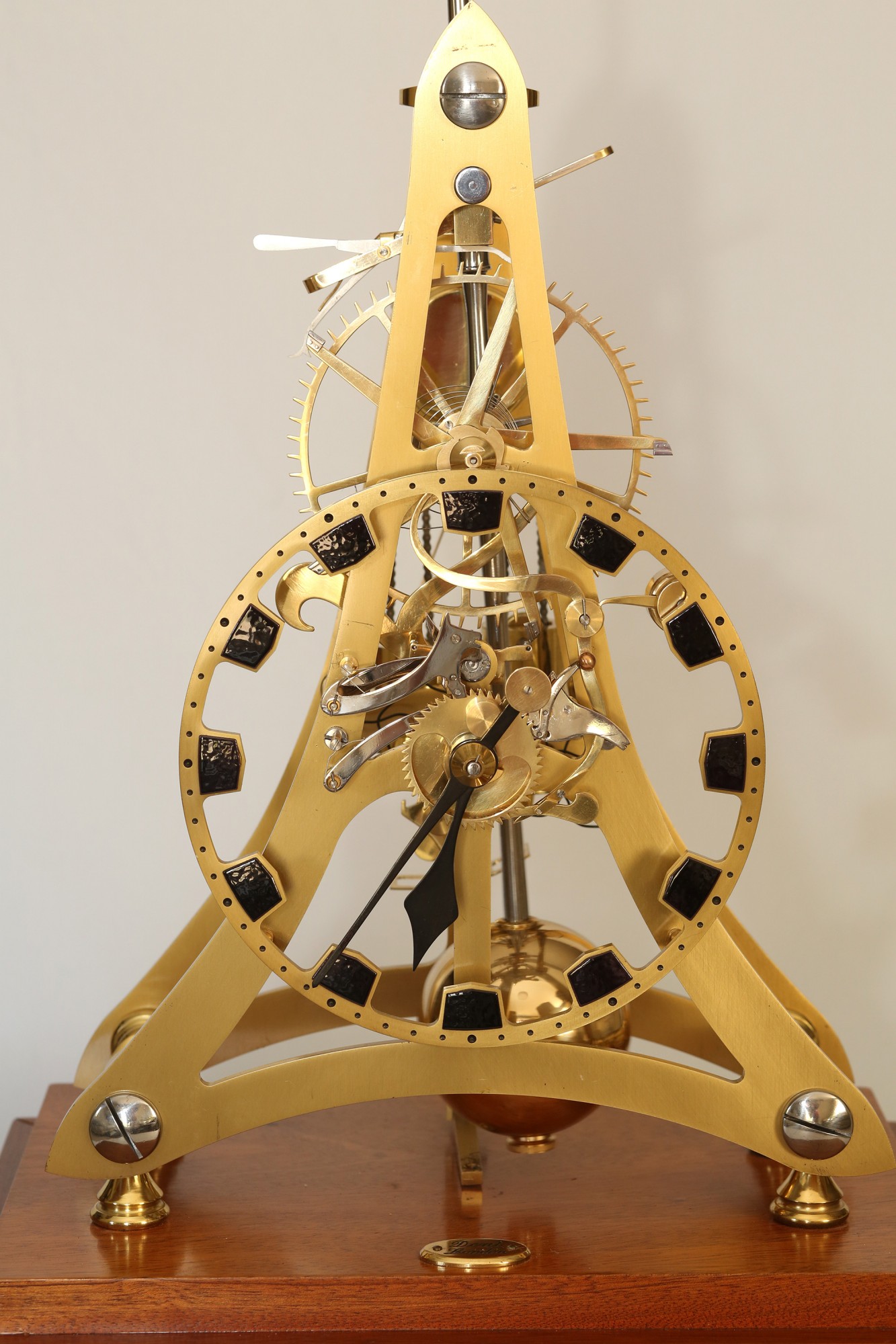 1970s Brass Skeleton Clock 'Concorde', by Dent of London - Carlton Clocks