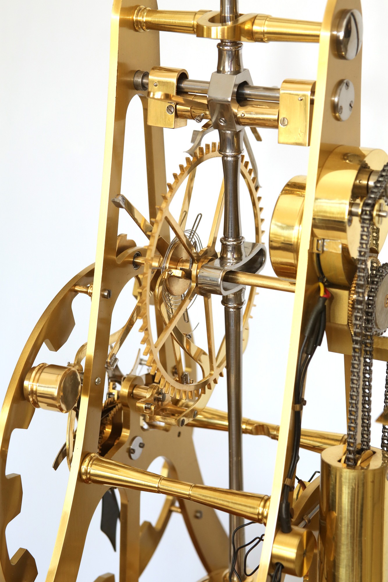 1970s Brass Skeleton Clock 'Concorde', by Dent of London - Carlton Clocks