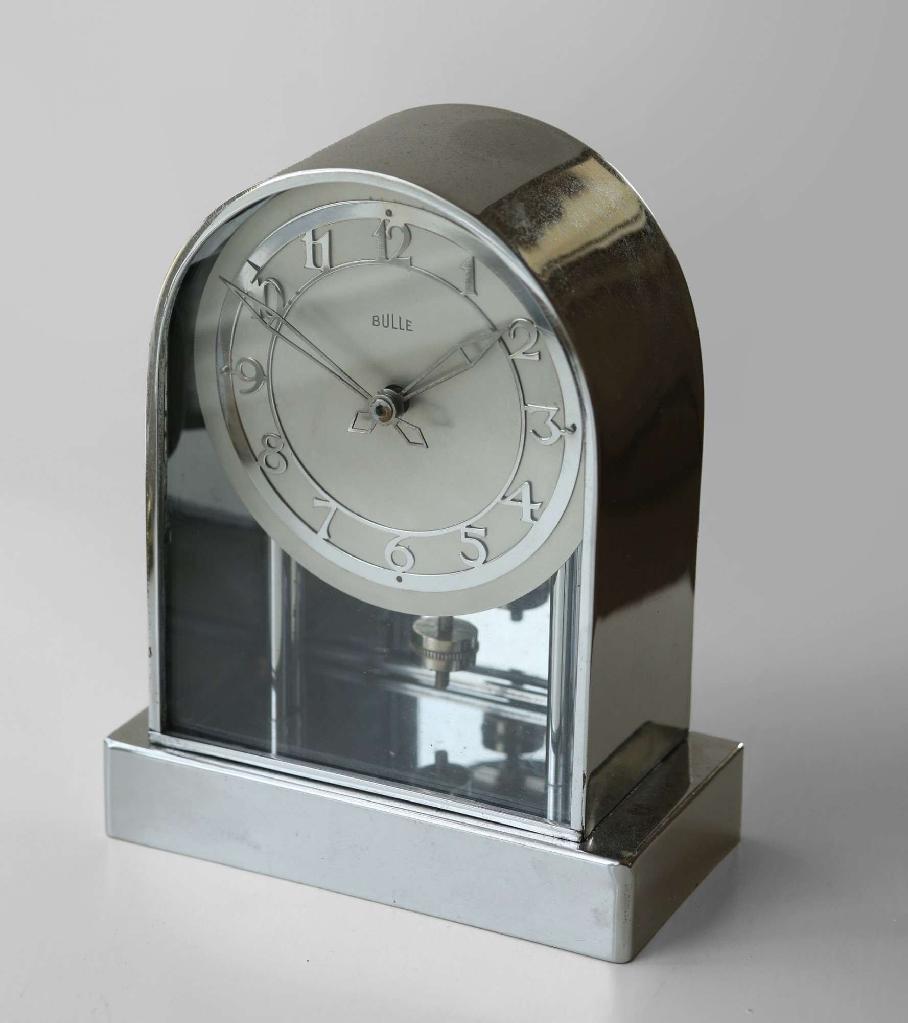 Arch top Chrome Bulle mantel clock - Carlton Clocks