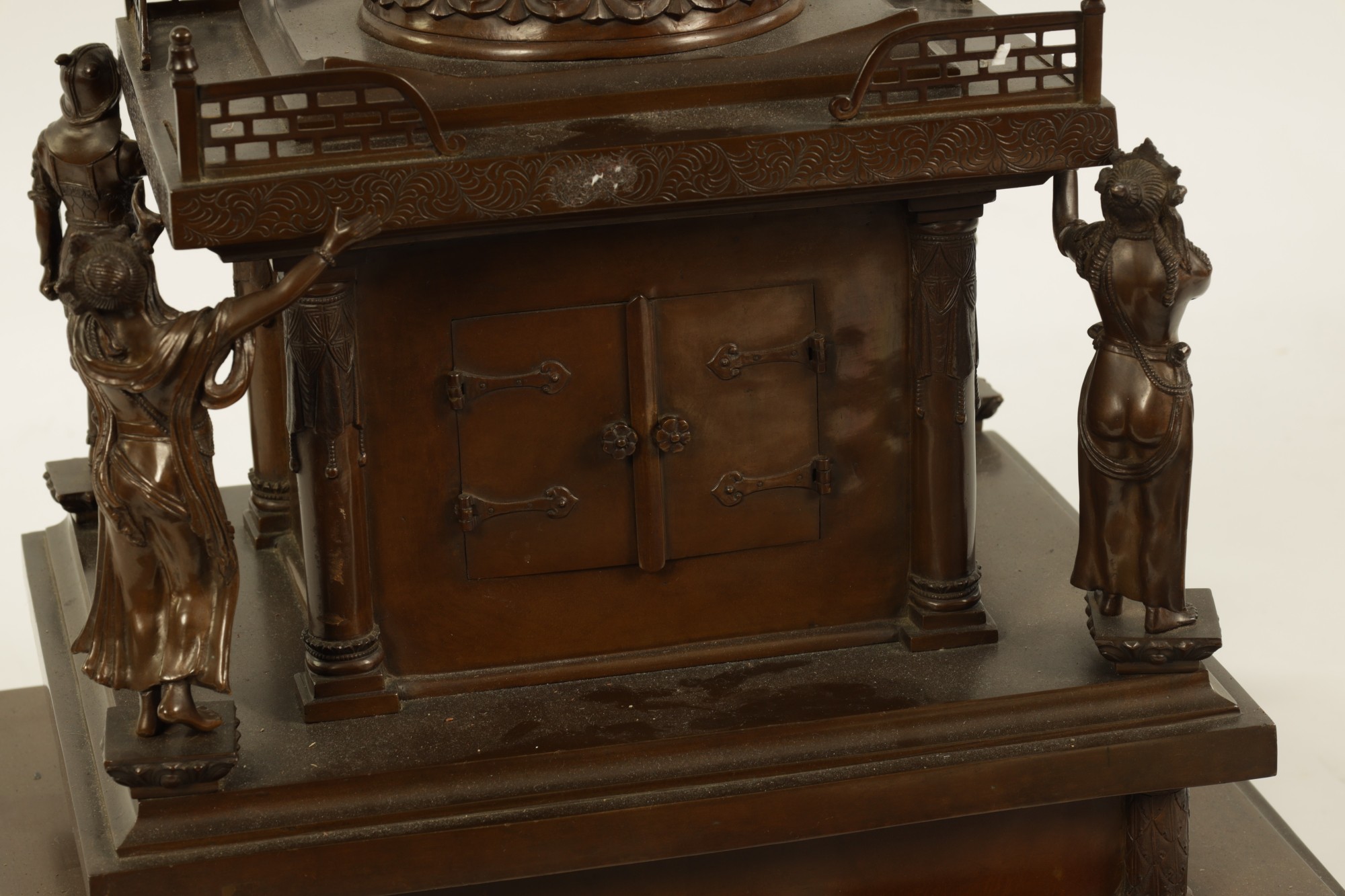 Hindu Deity Large bronze Table clock - Carlton Clocks