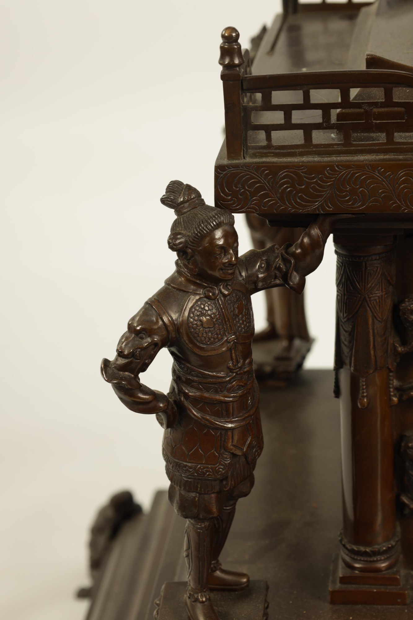 Hindu Deity Large bronze Table clock - Carlton Clocks