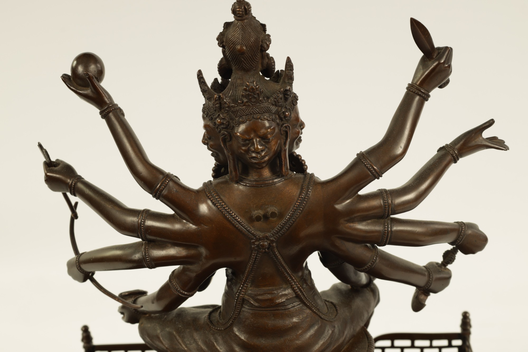 Hindu Deity Large bronze Table clock - Carlton Clocks